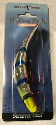 Vintage Blue Fox Foxee Fish Super Wobbler Silver / Chartreuse / Blue ...