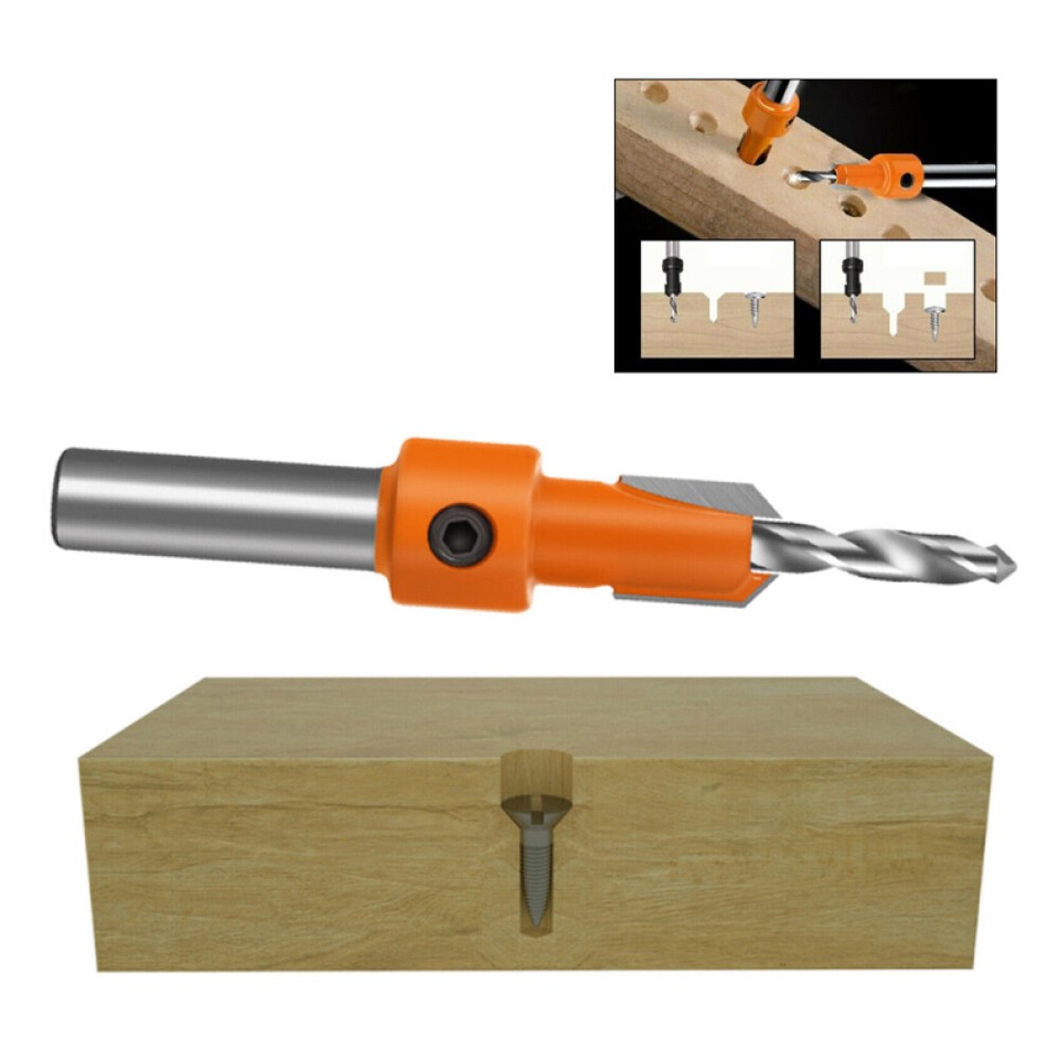 5Pcs Countersink Drill Bit Set Hex Shank HSS Woodworking Pilot Screw ...