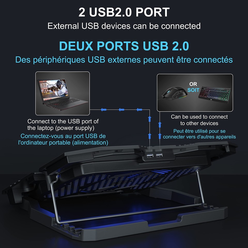 TopMate C5 12-15.6 inch Gaming Laptop Cooler Cooling Pad | 5 Quiet Fans ...