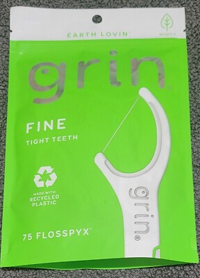 75ct Grin Oral Care Fine Floss Picks - Minty | eBay