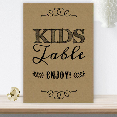 Kids Table Sign Poster For Wedding or Party BUY 2 GET 1 FREE CH6 | eBay