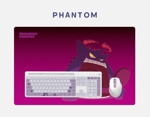 Pokemon GENGAR Wireless Keyboard + Mouse + Mouse Pad + Keyboard Cover ...