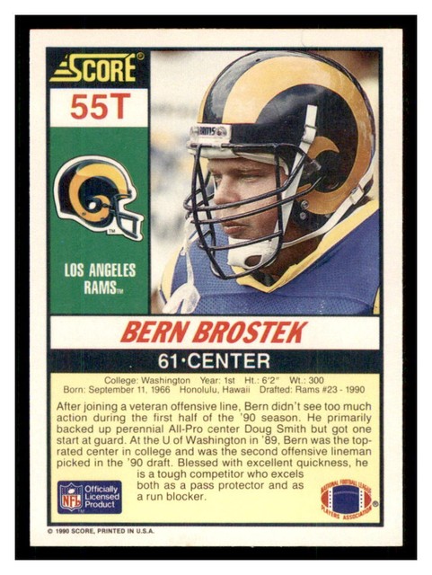 1990 Score - Rookie & Traded (Supplemental) #55T Bern Brostek (RC) for ...