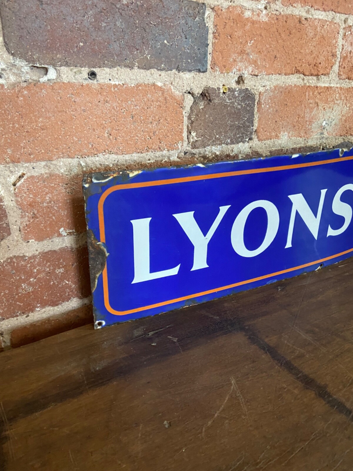 ORIGINAL LYONS TEA ENAMEL SIGN ADVERTISING SIGN | eBay UK