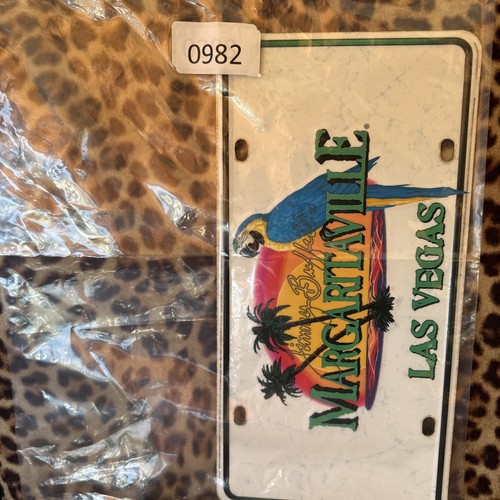 Jimmy Buffett Margaritaville Las Vegas Metal License Plate Parrot Palm ...