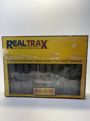 MTH RealTrax 24-Piece Graduated Trestle Set for Lionel FasTrack w/ Box ...