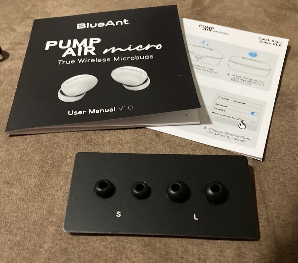 BlueAnt Pump Air Micro True Wireless Headphones - Black Mini Buds Maxi ...