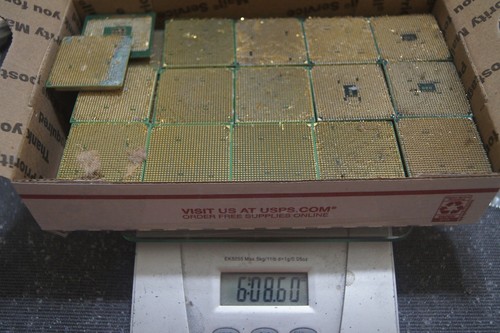 6 + lbs POUNDS SCRAP CPUS Gold pins Gold Recovery pinned CPU processors ...