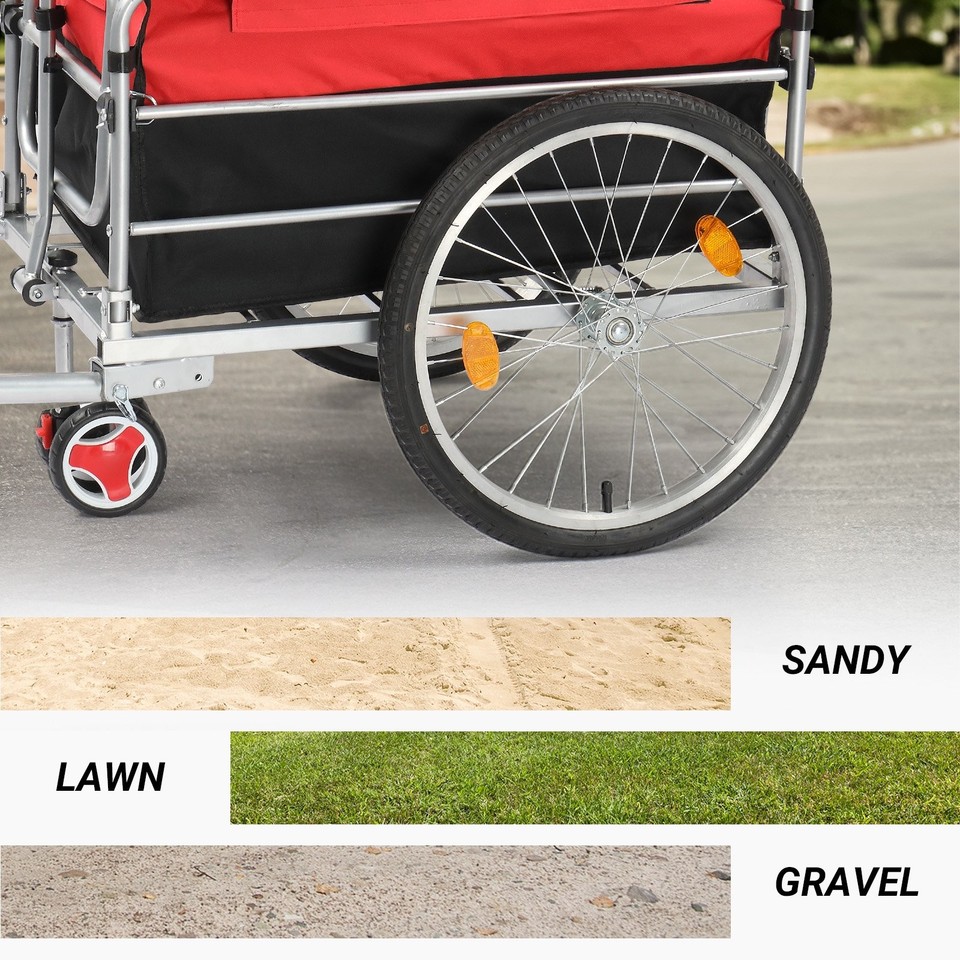 Bicycle Cargo Trailer with 20” Tires,Pull Handle, Waterproof for Easy ...