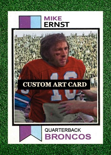 Mike Ernst Denver Broncos 2024 / 1974 Custom Made Football Art Card | eBay