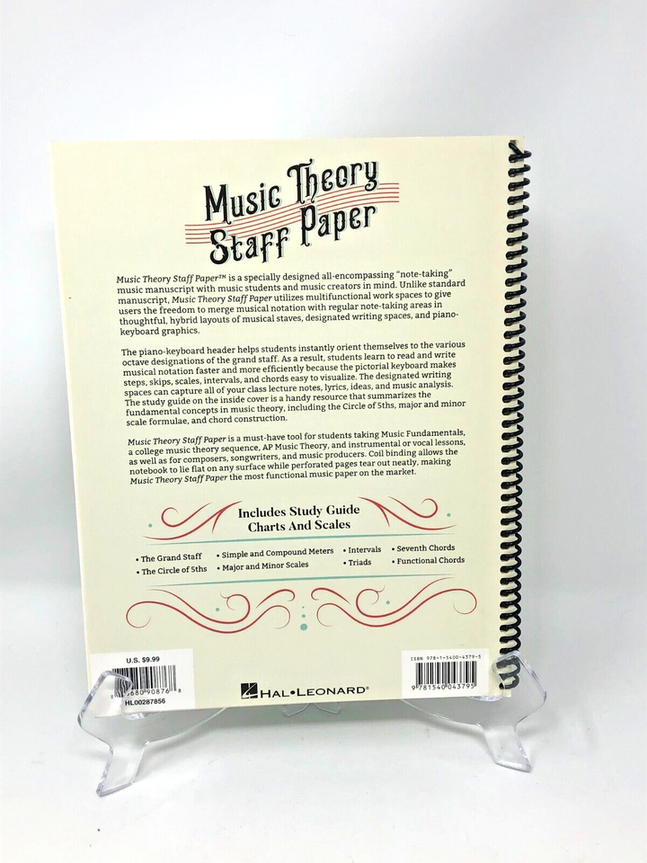 Music Theory Staff Paper Manuscript Paper With Keyboard Layout And ...