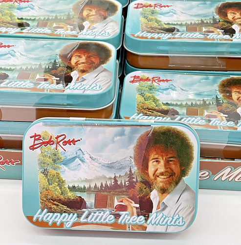Bob Ross Happy Little Tree Mints in Collectible Tin 3 oz. 3 3/4"x2 1/2 ...