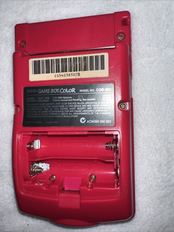 (READ) Nintendo GameBoy Color Handheld Game Console Red Strawberry CGB ...