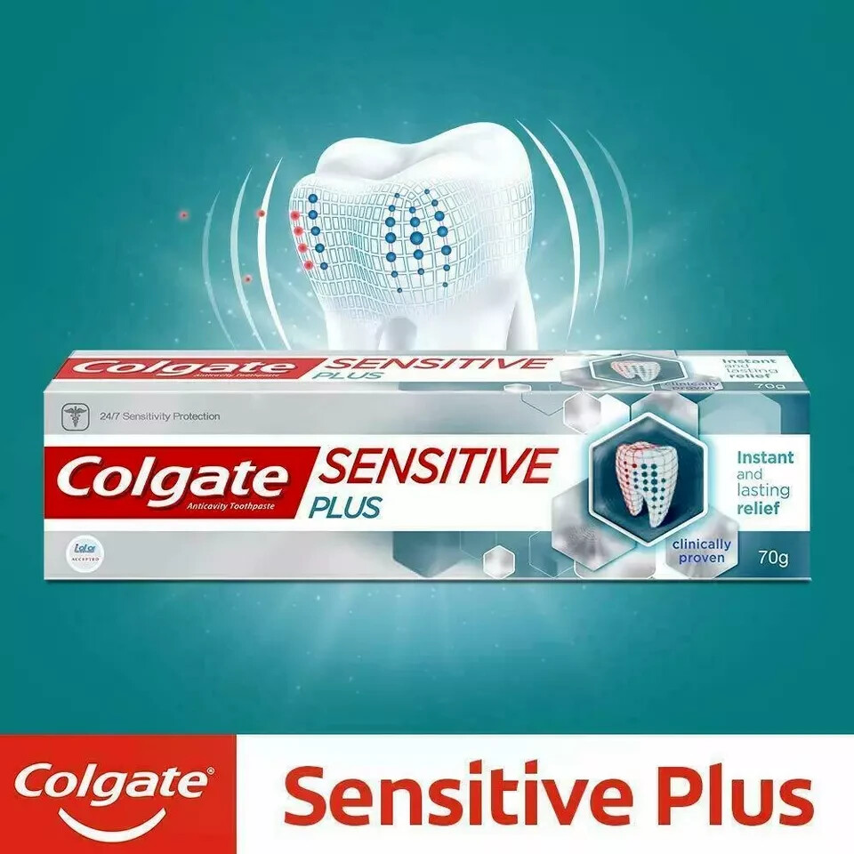 2x Colgate Sensitive Plus Instant Relief from Toothpaste 70g Pro Argin ...