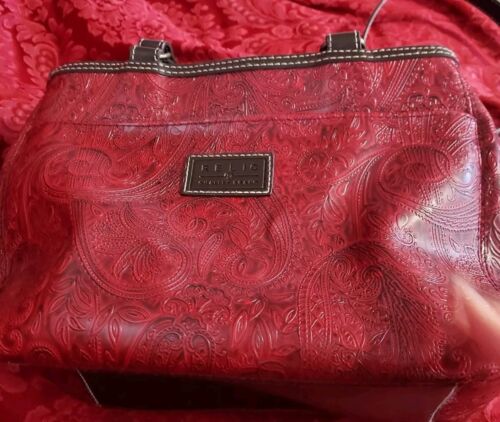 Relic Red Brown Paisley Vegan Leather Crossbody Handbag Purse | eBay