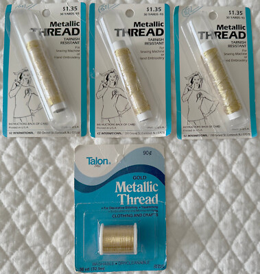 3 Pkg Metallic Thread International 30 Yds & 1 Talon Metallic Thread | eBay
