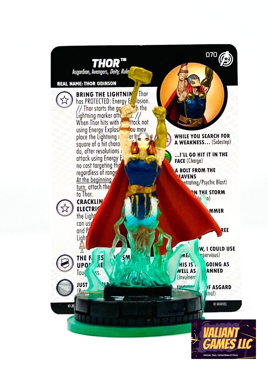 Marvel Heroclix Thor #070 w/ Card & Marker Captain America & Avengers ...