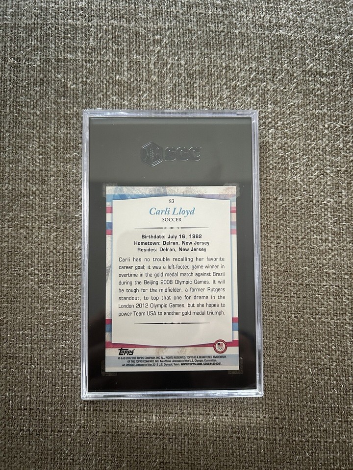 Carli Lloyd 2012 Topps U.S. Olympics Women’s Soccer RC #83 GOLD SGC GEM ...