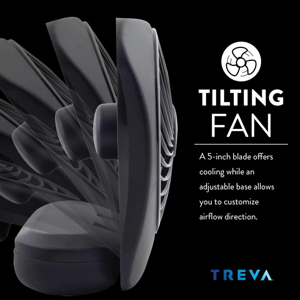 Fan Portable Desk Fan Cooling Air Fan 2 Cooling Speeds Treva 5 Inch ...
