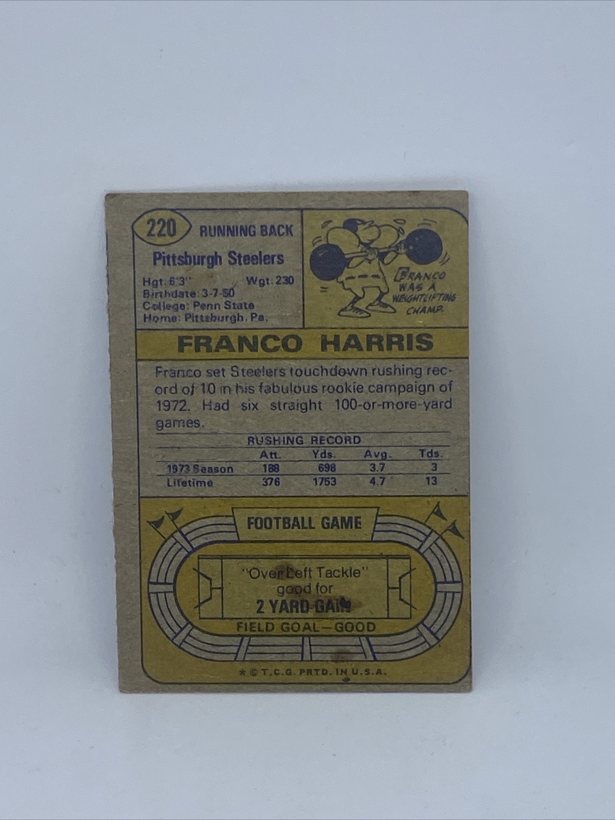1974 Topps Franco Harris #220 HOF Pittsburgh Steelers | eBay