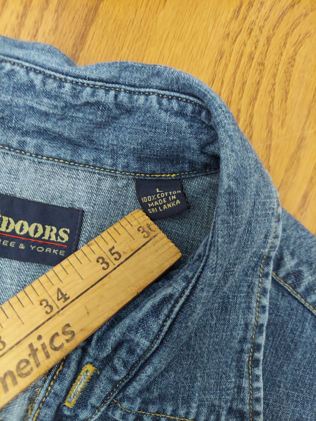 Outdoors Roundtree & Yorke Long Sleeve Denim Snap Button Western Shirt ...