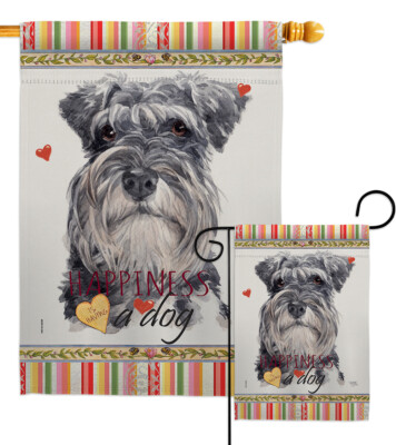 Miniature Schnauzer Happiness Garden Flag Animals Dog Decorative House ...