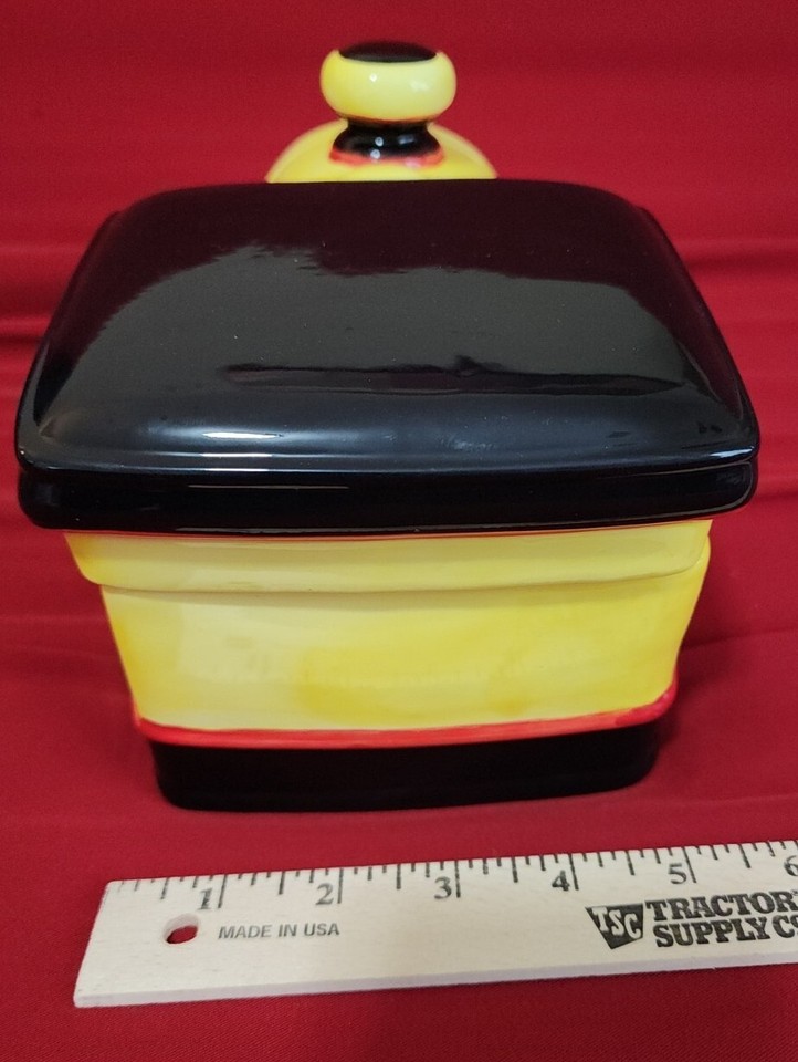 Rare Union Pacific 2005 Train Engine Ceramic Cookie Jar Yellow Black ...