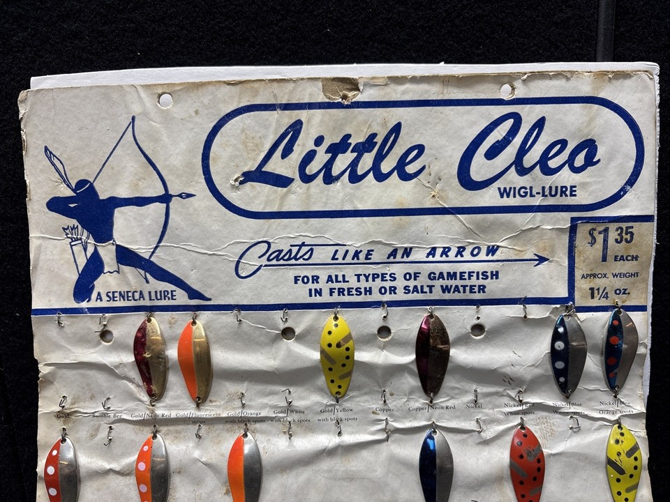 16 VINTAGE NOS NEW LITTLE CLEO SPOON WIGL-LURE FISHING LURES COUNTER ...