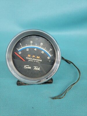 VINTAGE SUN ST-502 8000 RPM TACH TACHOMETER GASSER HOT RAT ROD FORD ...