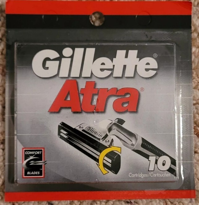 Vintage Gillette Atra Pivoting Shaving Blades 10 Pack Cartridges Refill ...
