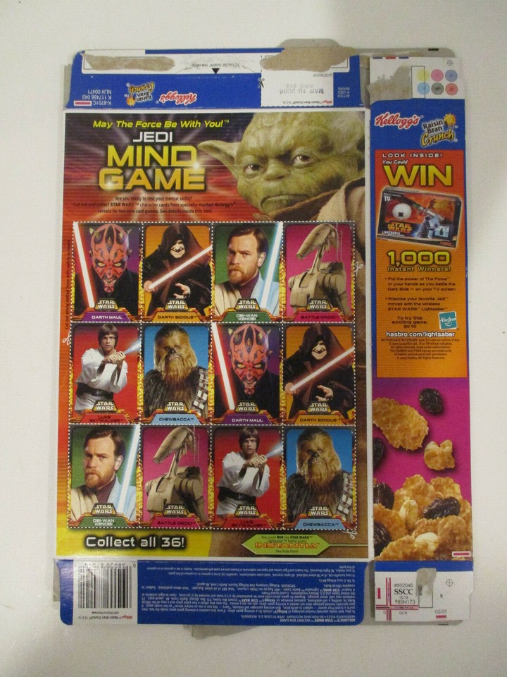 J Kellogg's Raisin Bran Crunch Star Wars Cereal Box 2006 (Empty Box) | eBay
