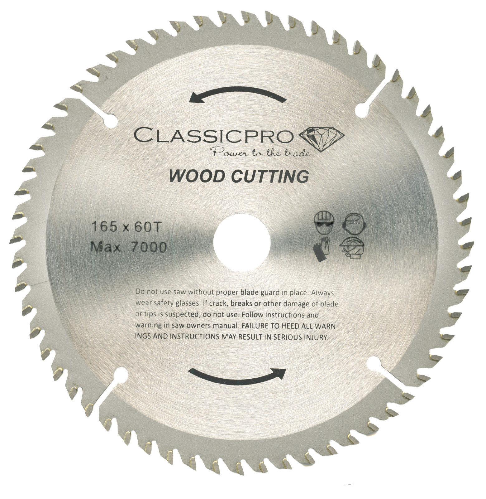 ClassicPro 165mm TCT Circular Saw Blade – 60T 20mm Bore + 16mm Reducer ...