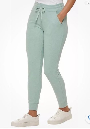 Marc New York Womens Ribbed Drawstring Fleece Jogger Pants Jade Green ...