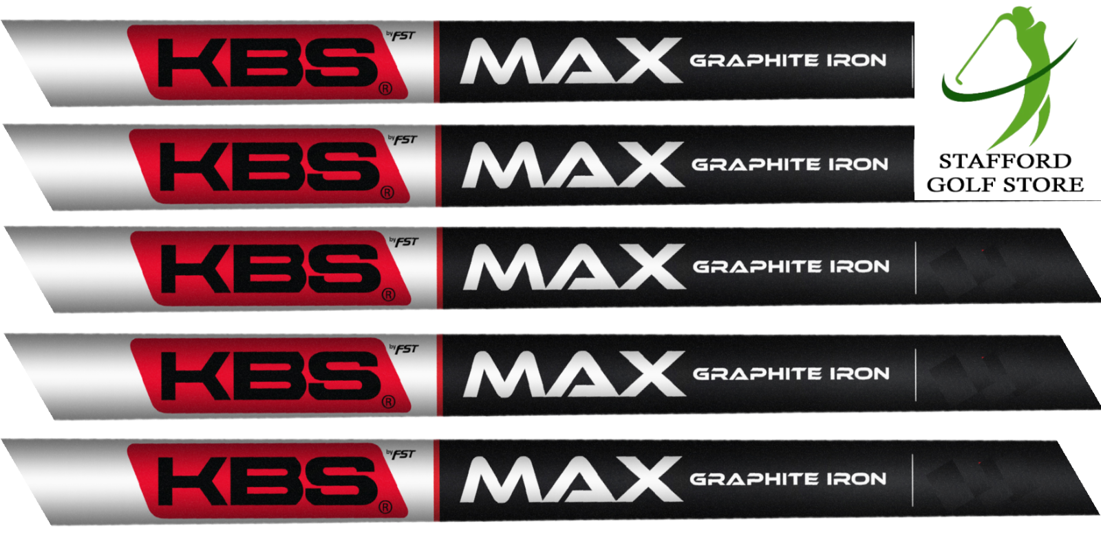 KBS MAX GRAPHITE IRON .370" PARALLEL TIP GOLF CLUB SHAFTS SET CHOOSE ...
