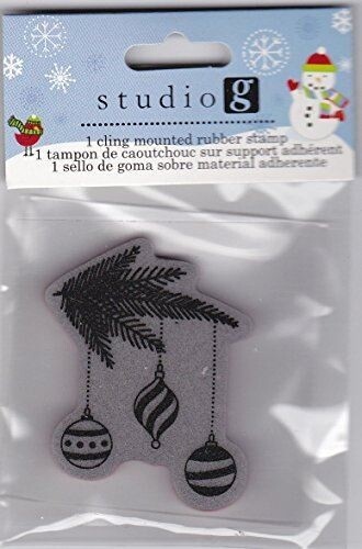 Studio G Cling Stamp Set Christmas Tree Branch & Ornaments | eBay