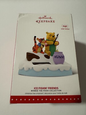 Hallmark Ornament Winnie The Pooh Ice Fishing Friends Magic Solar ...