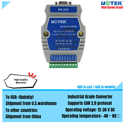 DB9 Serial RS-232 to CAN BUS Converter Industrial Grade CAN 2.0 ...