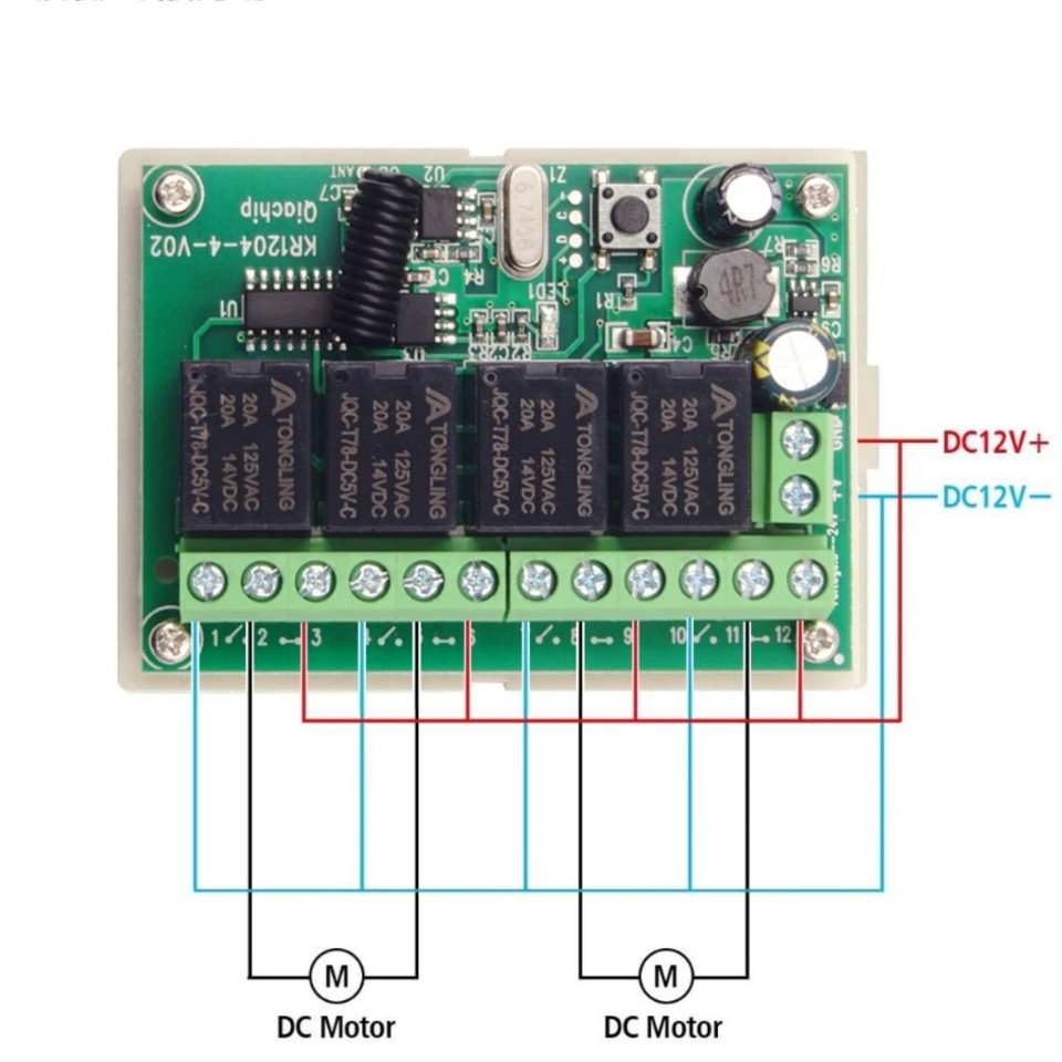 Brand New DC 4-Channel Wireless RF Remote Control Relay Switch With 2 ...