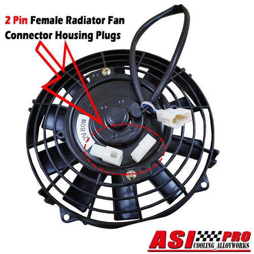 2 Pin Female Radiator Fan Connector Housing Plugs For 12" /14"/16 ...