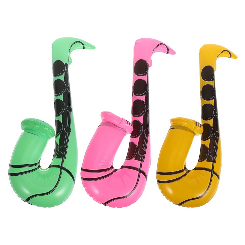 3 PCS Birthday Props Inflatable Saxophone Toys Carnival Decorations ...