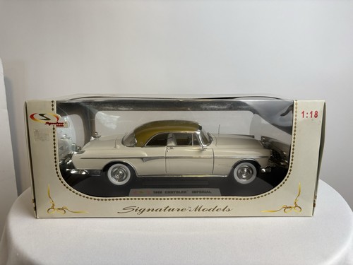 1/18 1955 Chrysler Imperial box Signature Models diecast car white gold ...