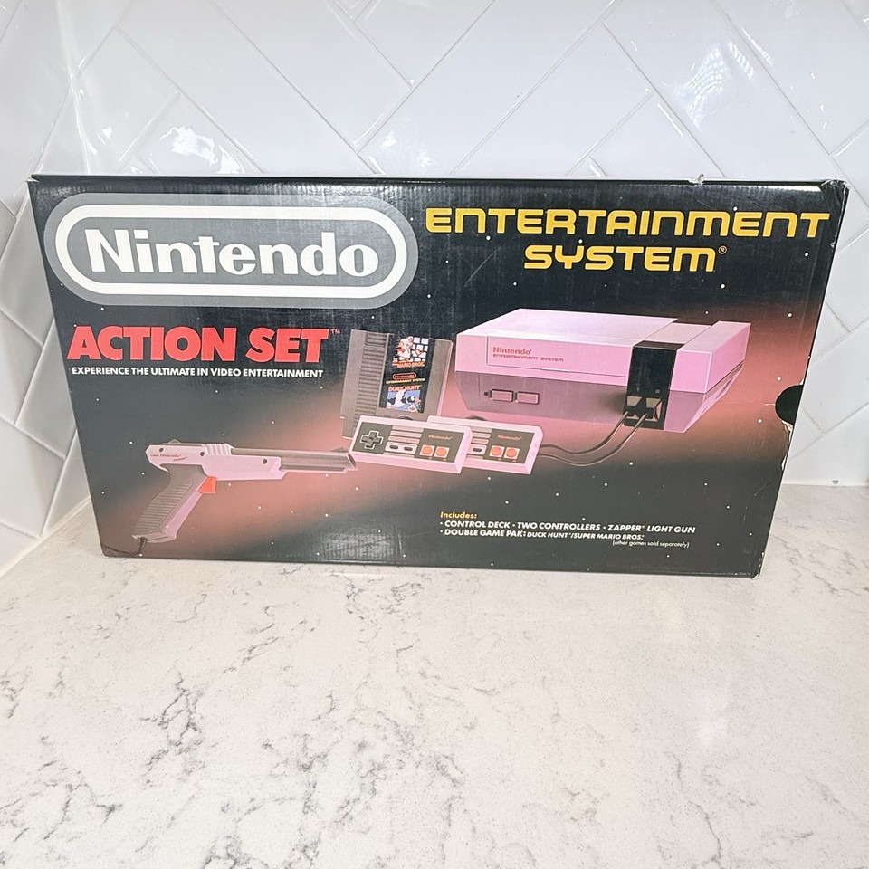 Nintendo NES Action Set Home Console ~ 99% Complete In Box CIB - MINT ...