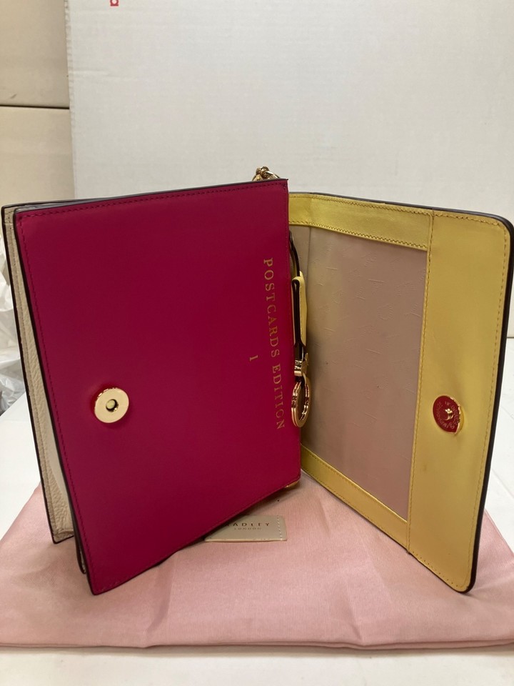 Radley London Postcards Edition Leather Crossbody Bag Yellow/Blue | eBay