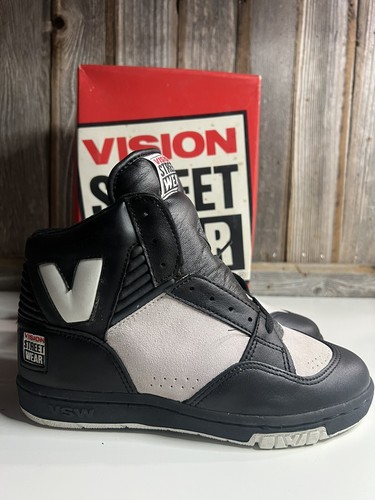 Vision Street Wear Men's Suede Hi Top Retro Skate Shoe SZ 5 1/2 1980's ...