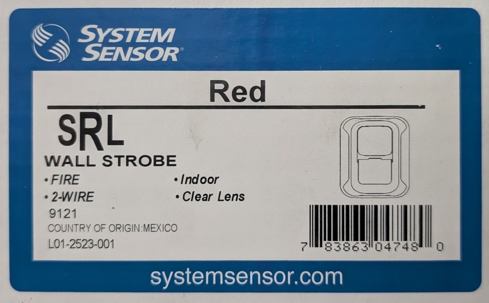 System Sensor SRL Wall Strobe - MANY AVAILABLE - SAME DAY SHIPPING ...