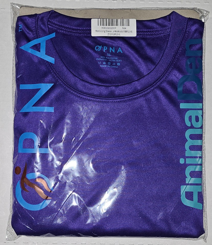 BRAND NEW IN PACKAGE OPNA MEN'S XL LONG SLEEVE ATHLETIC POLYESTER SHIRT ...