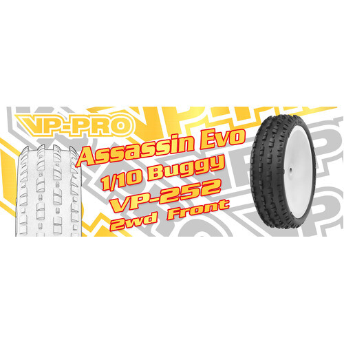 VP PRO VP-252 Assasin EVO MS3 Carpet 1/10 Buggy 2WD Front Tire 2pcs ...