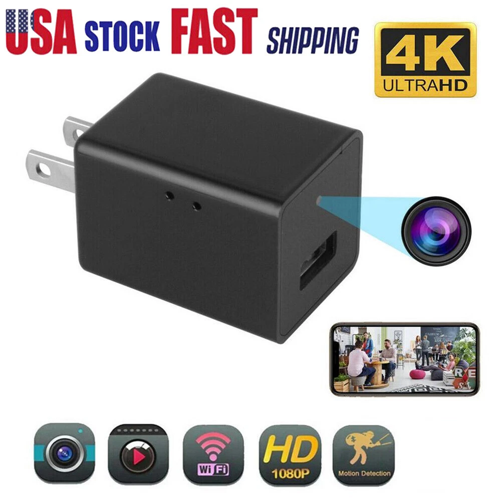 WiFi Mini Cam Wall Plug Charger Camera 1080P HD USB Nanny Cam Home ...