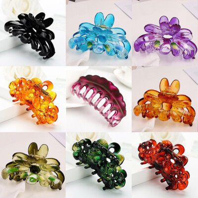 US 6 Pack Women Plastic Hair Claws Hair Clips Jumbo Various Styles ...