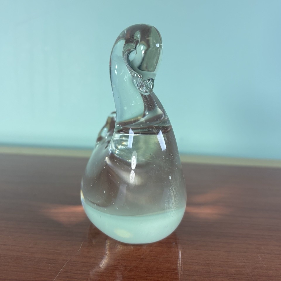 Vintage Light Glass Swan Goose Figurine Paperweight Geese Set Of Two ...